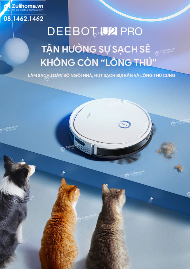 Robot hút bụi lau nhà Ecovacs Deebot OZMO U2 Pro Chính Hãng